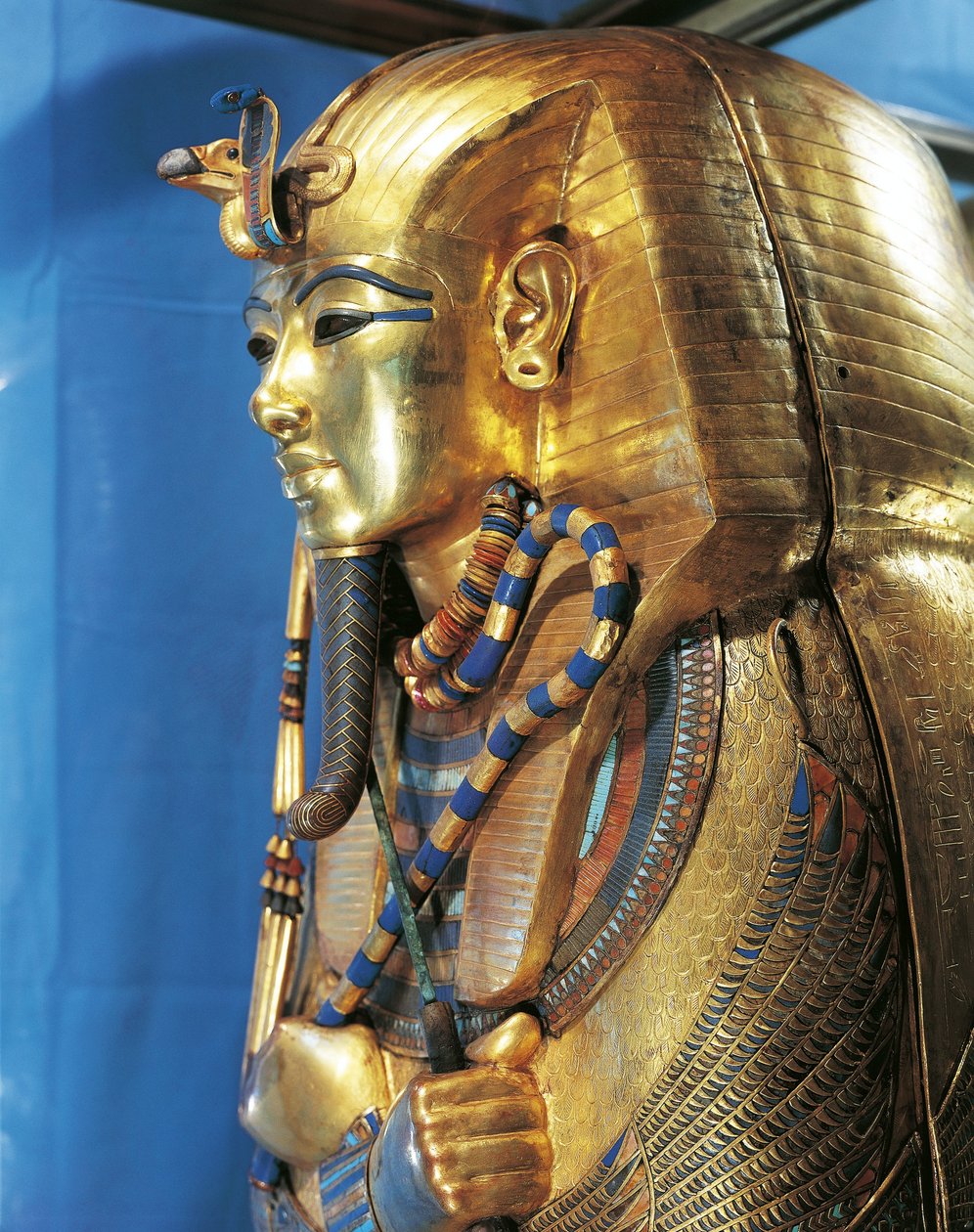 Tutankhamen's Sarcophagus, Decorated in Gold and Semi-Precious Stones