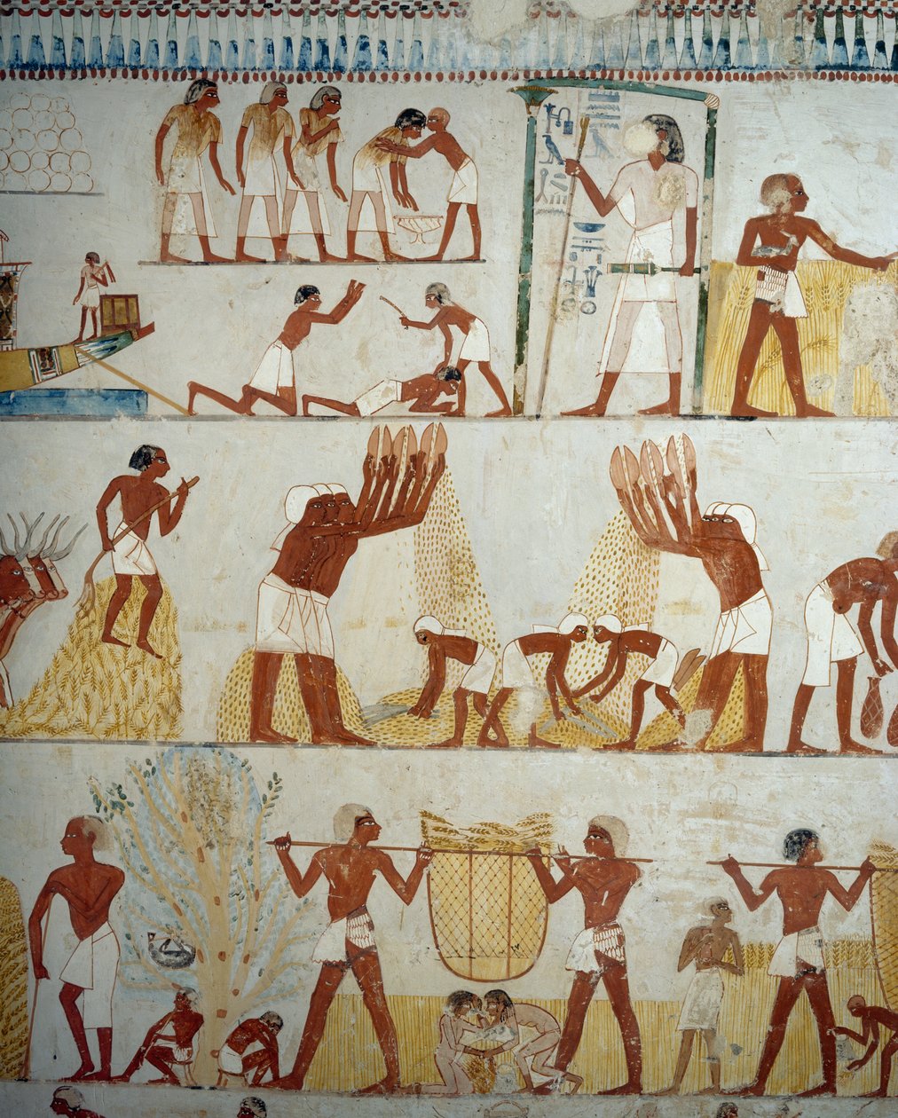 Harvesting Crop, Threshing and Winnowing of Grain (detail)