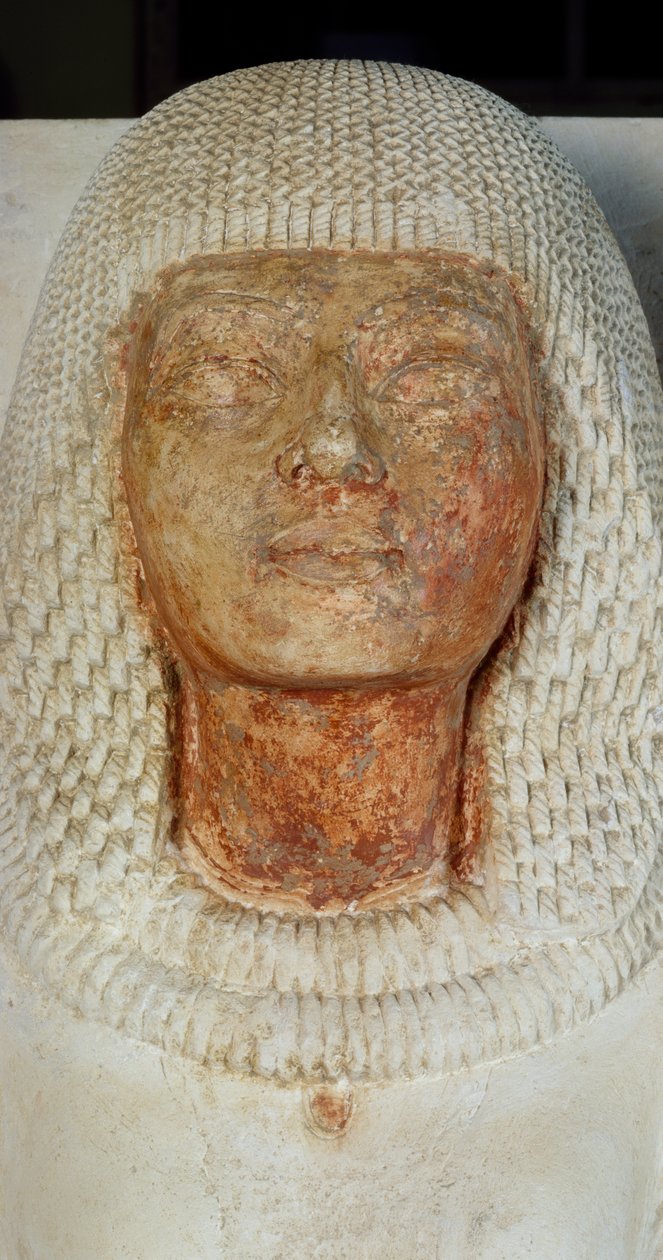Scribe Meryneith's face, detail from double statue of high priest ...