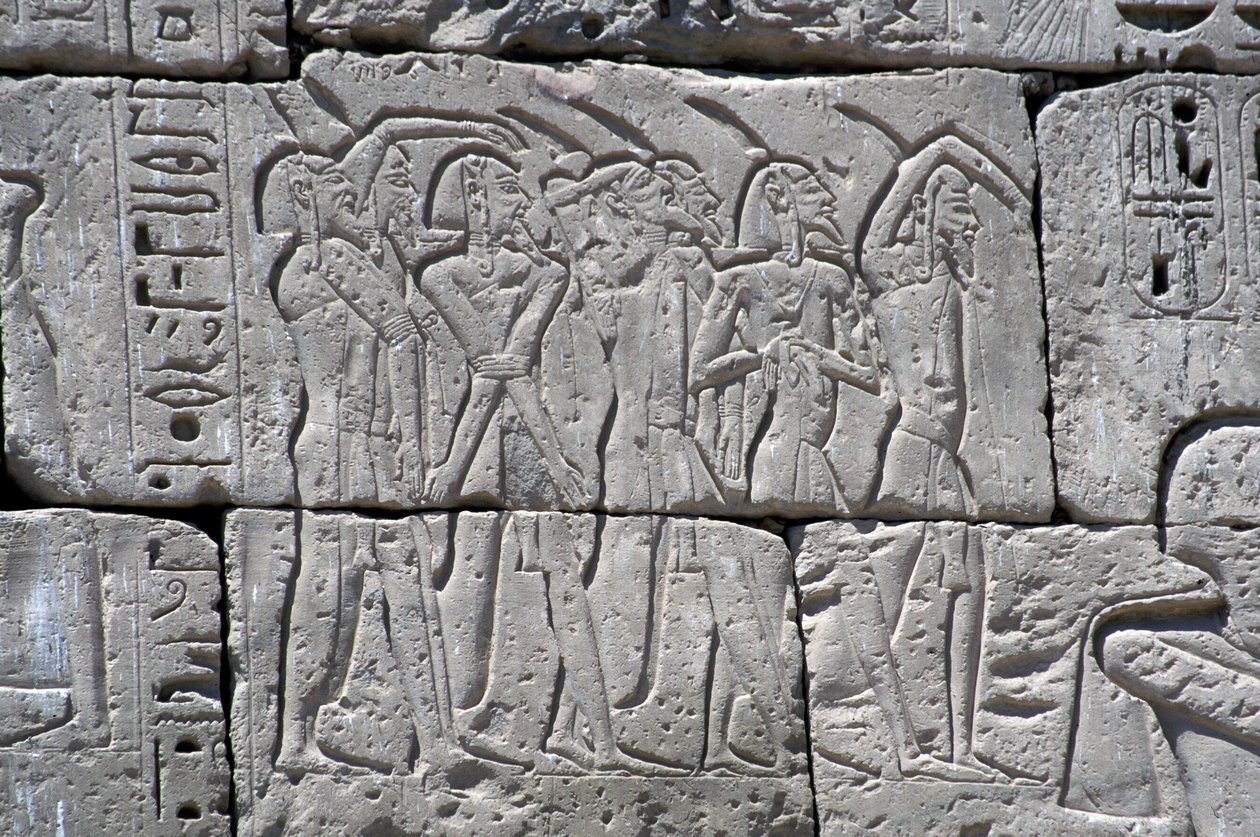 Relief Depicting Northern Prisoners at the Battle of Ramses III, Great Temple of Medinet