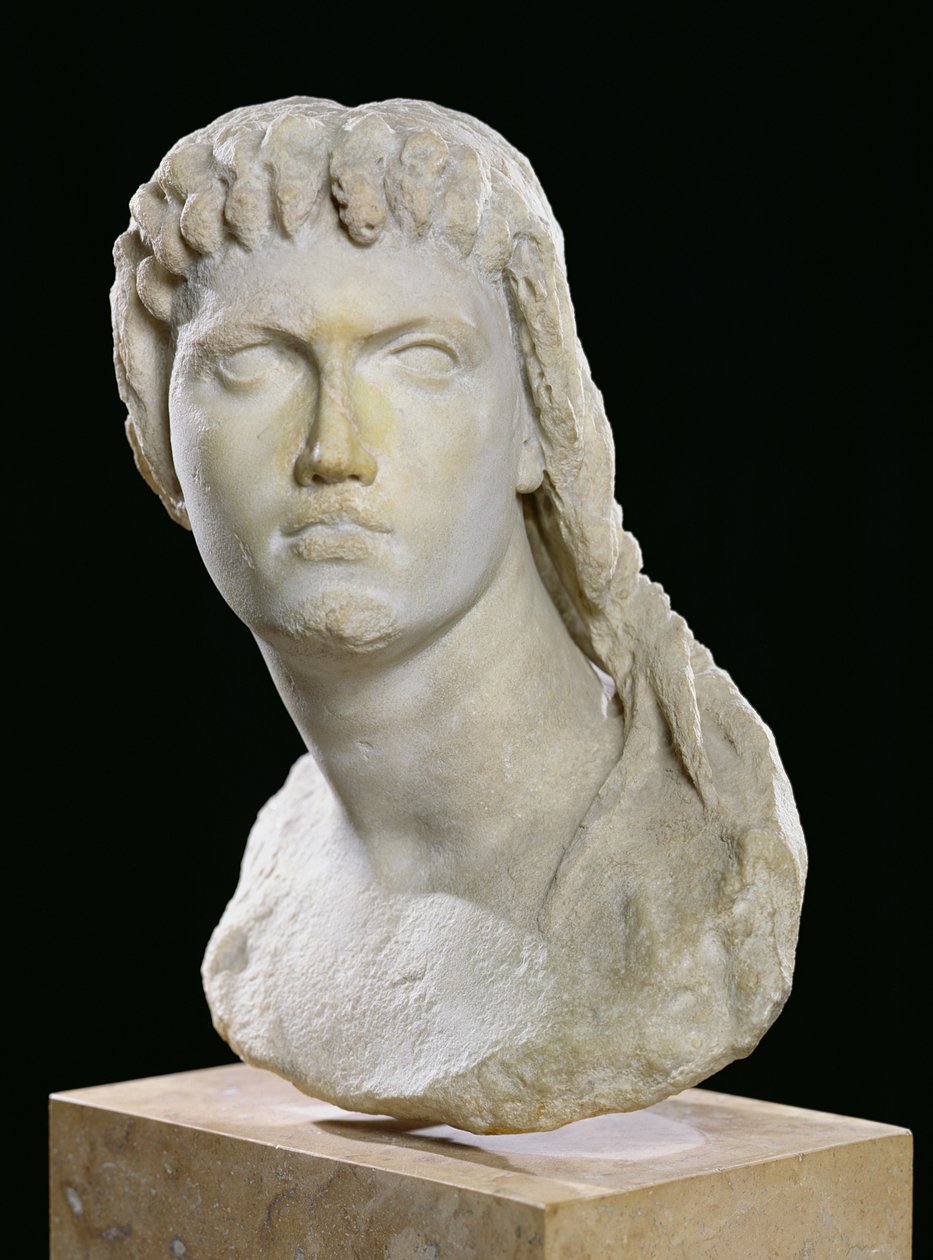 Bust of Cleopatra II (172-116 BC) or of her daughter Cleopatra III (141 ...