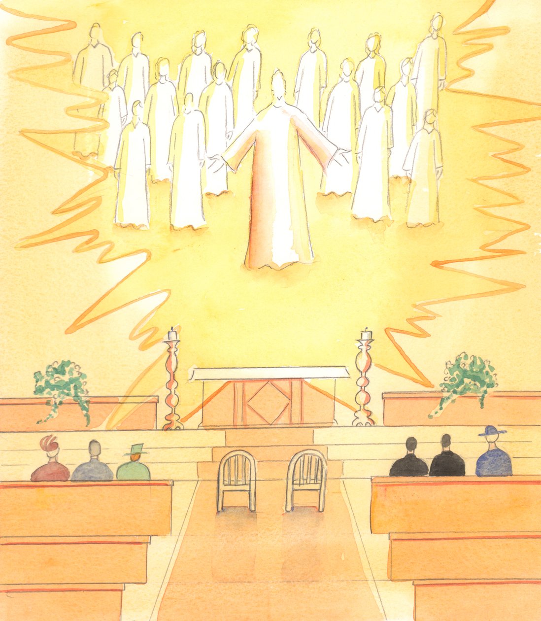 Christ witnesses marriage vows in a Catholic church as a sacrament