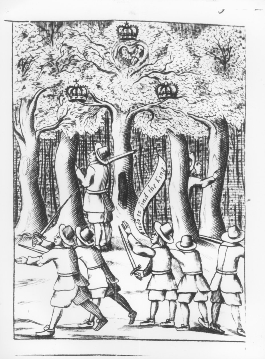 King Charles II Hiding in an Oak Tree at Boscobel After His Defeat at ...