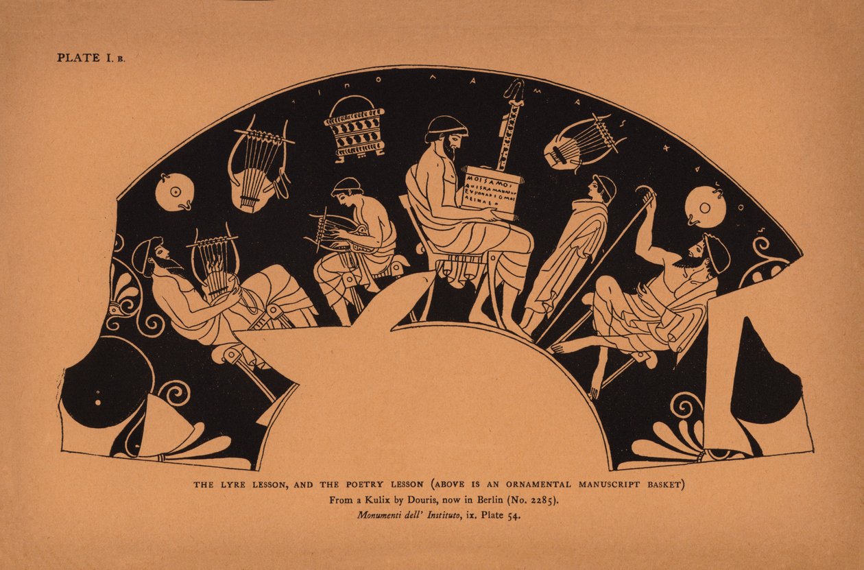 Ancient Greek Education: The Lyre Lesson, and the Poetry Lesson, Above ...