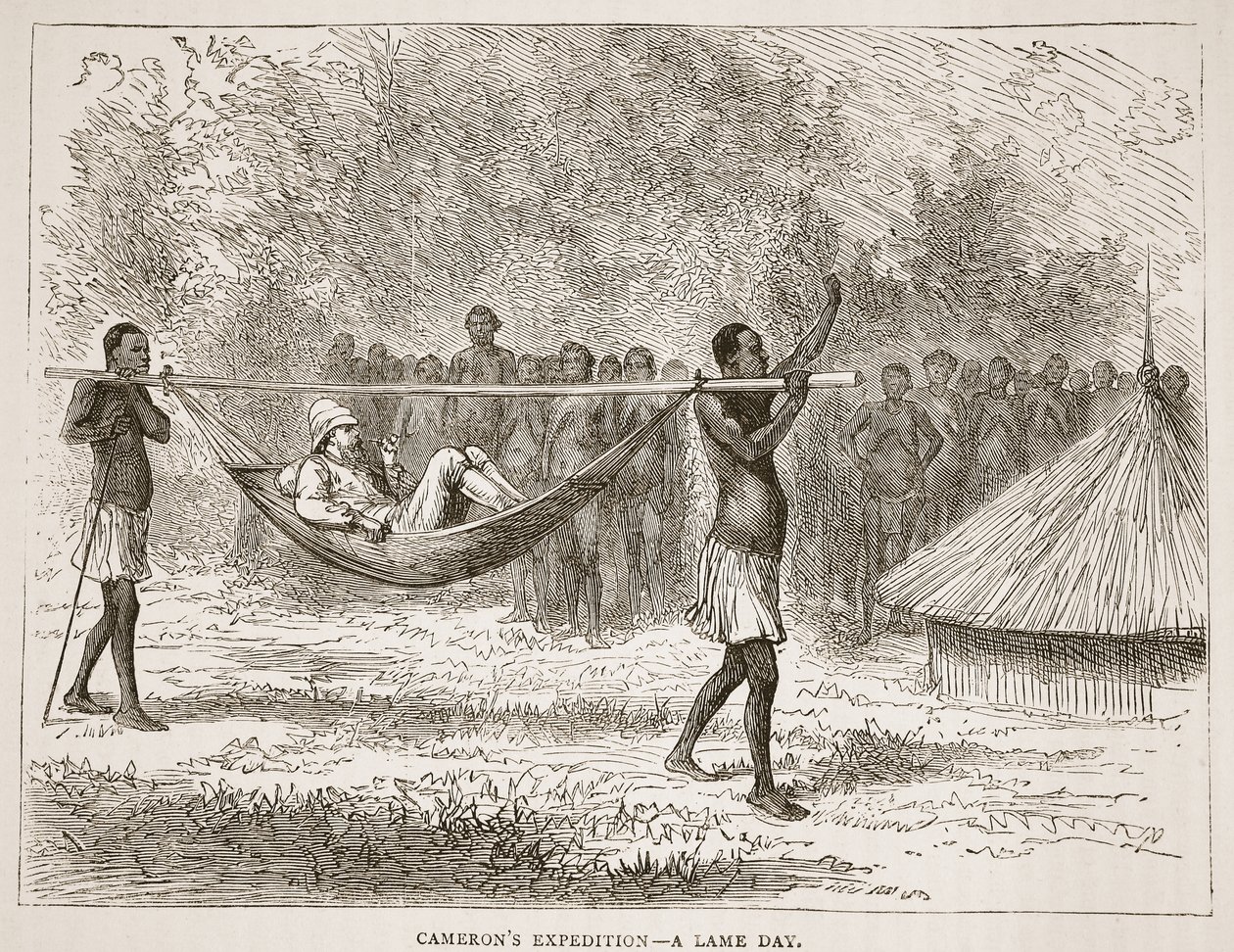 Cameron's expedition - a lame day, illustration from The Pictorial ...