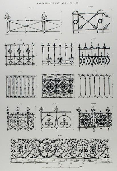 Designs for Cast-Iron Railings, from 'Macfarlane's Castings'