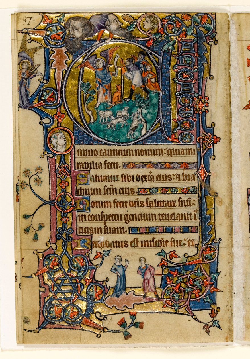 The Annunciation to the Shepherds, Historiated Initial from the ...