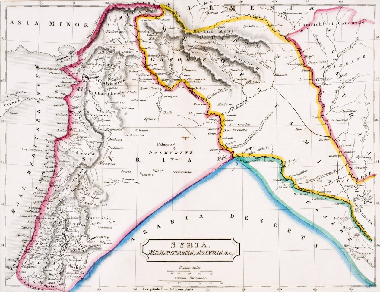 Map of Syria, Mesopotamia, Assyria, from 'The Atlas of Ancient ...