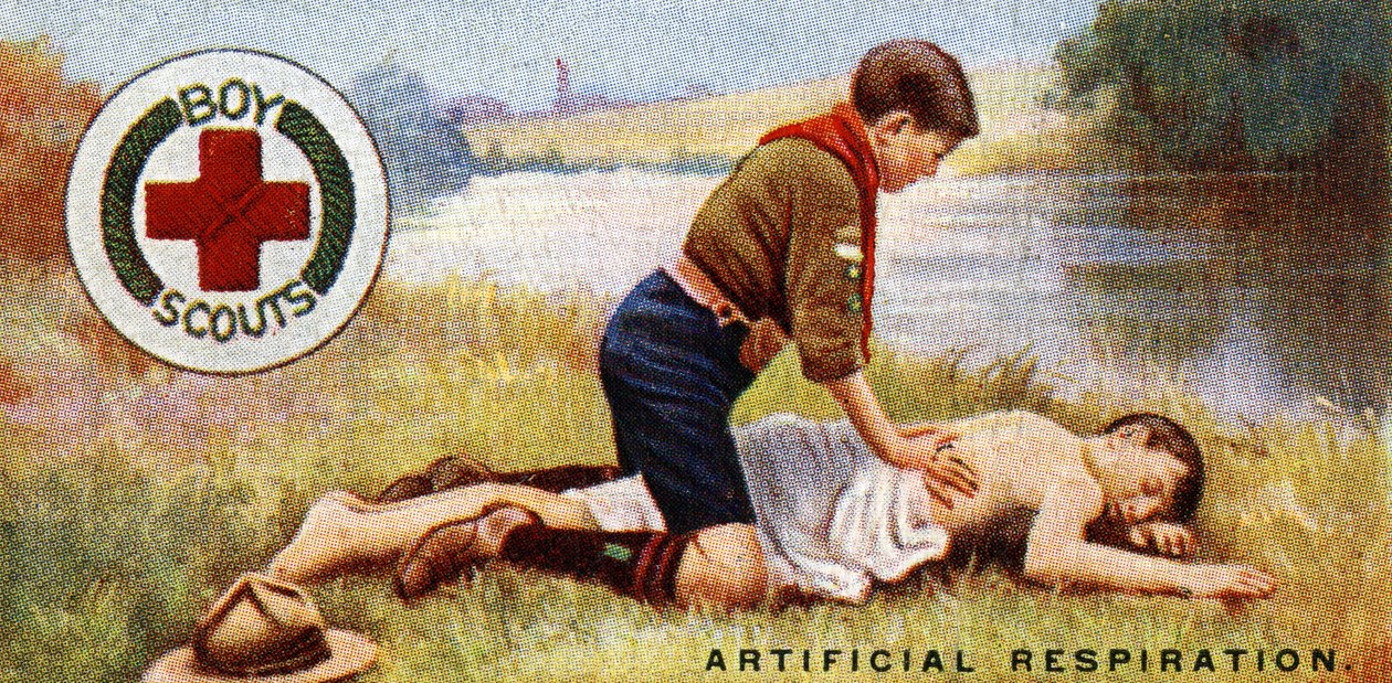 Scout First Aid Badge by English School: Fine art print