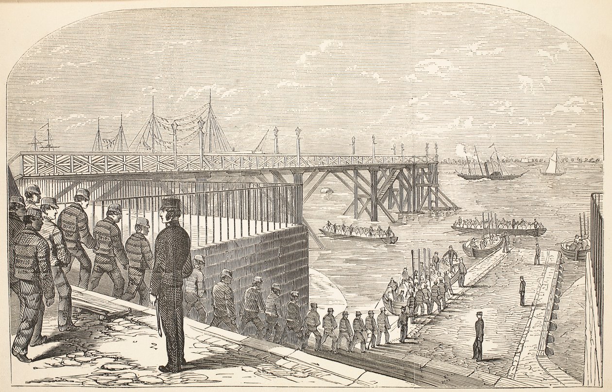 The convicts returning to the hulks from their labour in the Arsenal ...