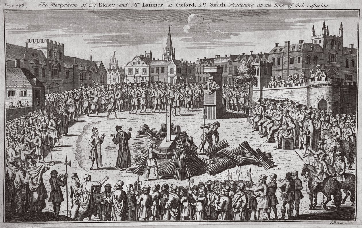 The Martyrdom of Dr Ridley and Mr Latimer at Oxford, Dr Smith Preaching ...