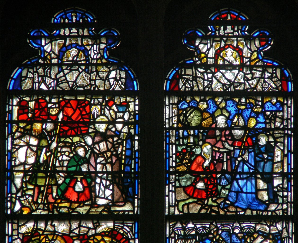 Window depicting a scene from the life of St Cuthbert