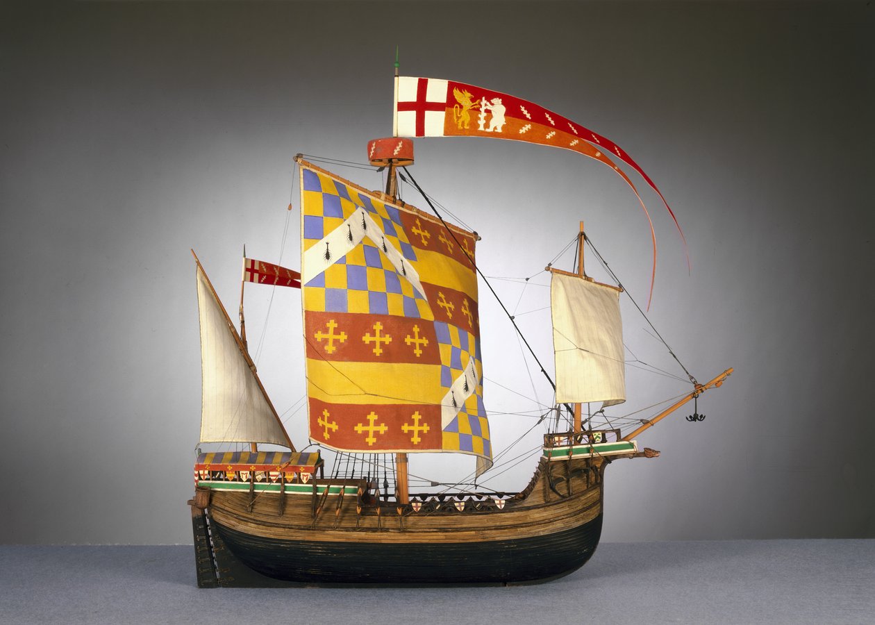 Model of a large English ship, or cog of c.1485