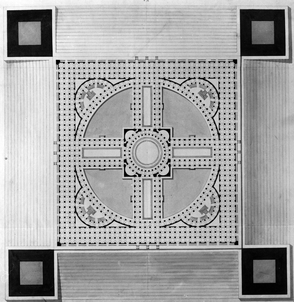 Map of the Municipal Palace - E.L. Boullée