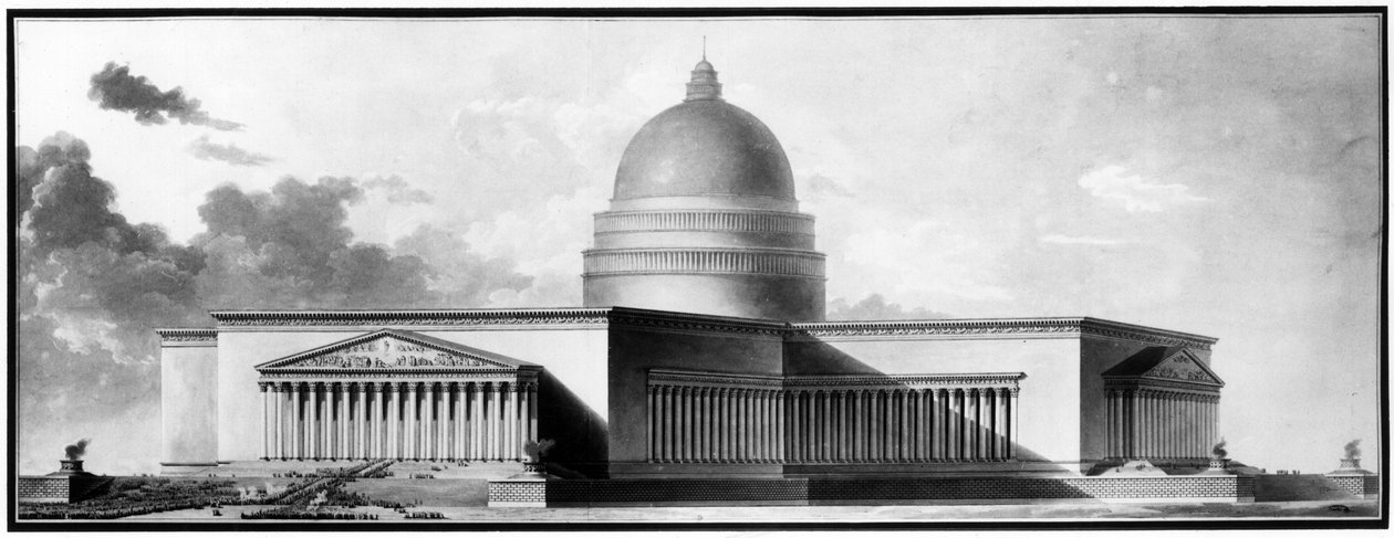 Metropolis, facades by Etienne Louis Boullee