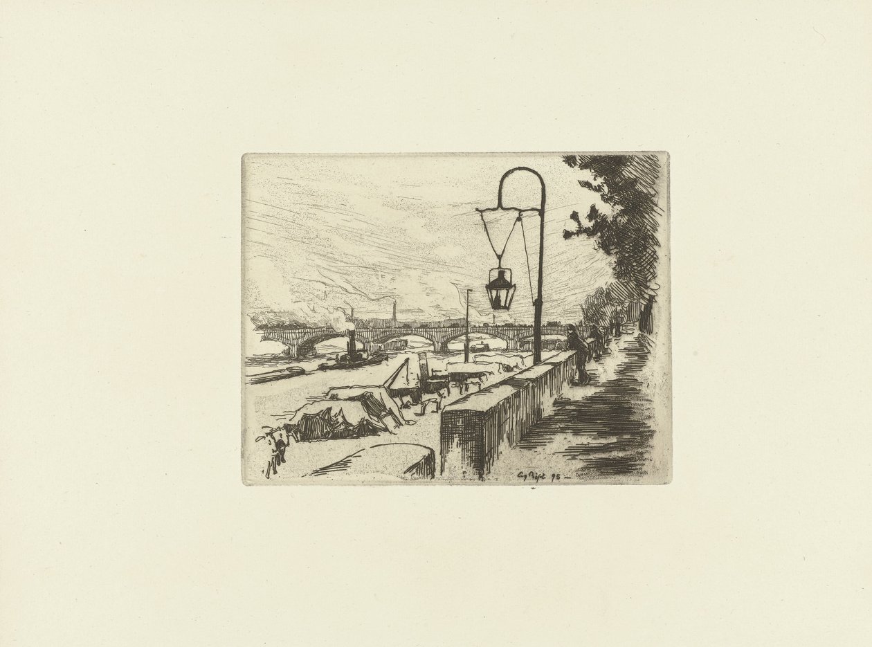 Cityscape with Austerlitz Bridge and Seine in Paris