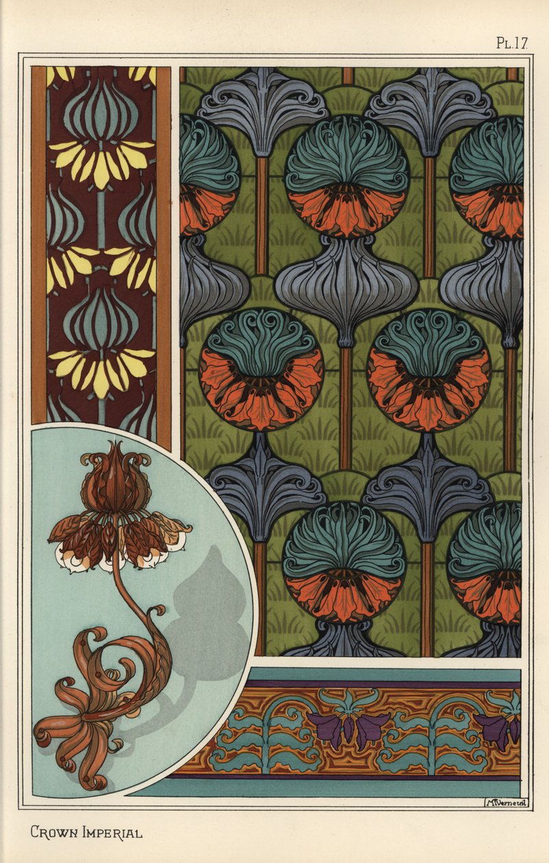 Crown Imperial Flower in Wallpaper and Fabric Patterns, and as Design ...