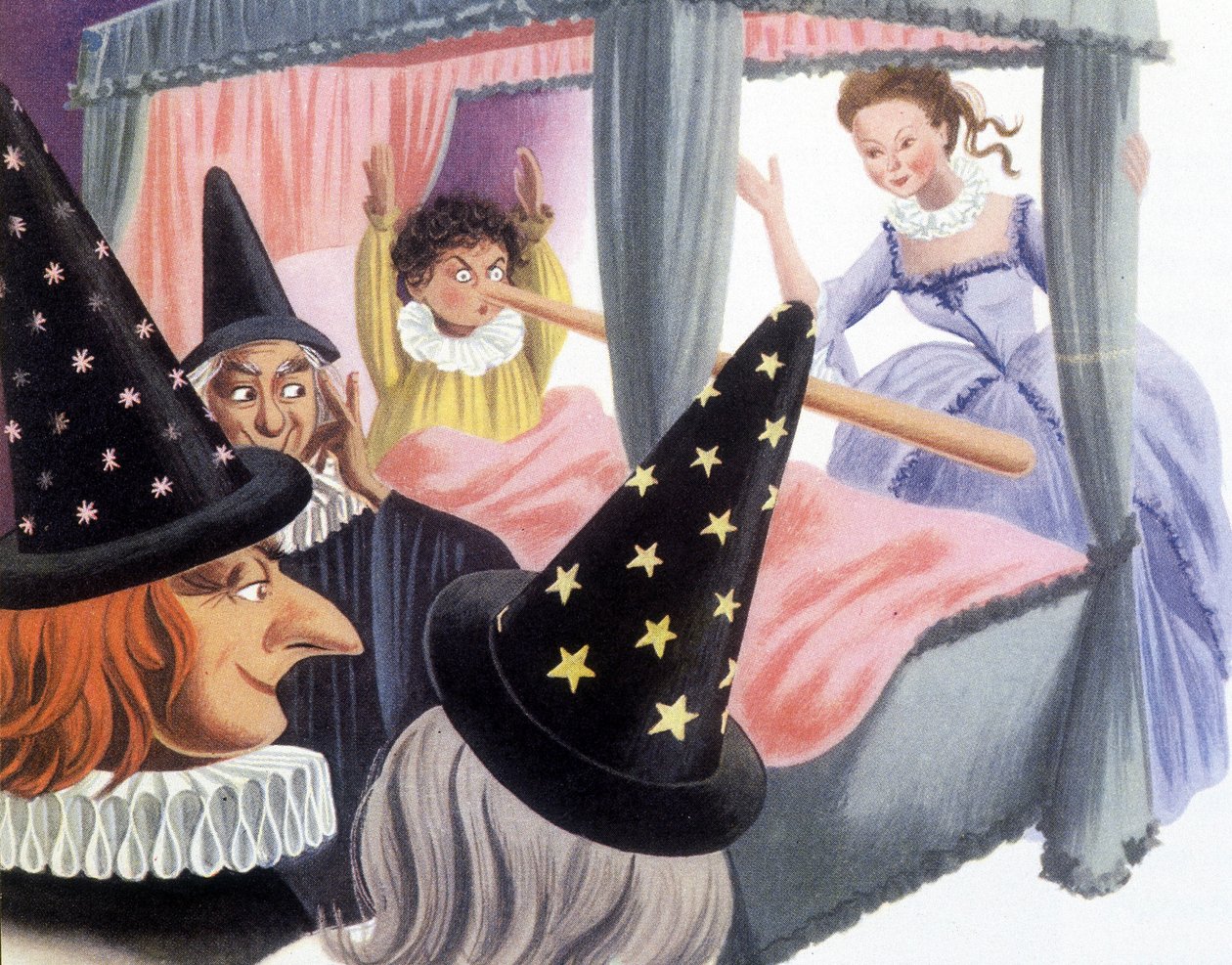 Pinocchio and His Growing Nose - in 'Pinocchio', Illustrated by Simonne ...