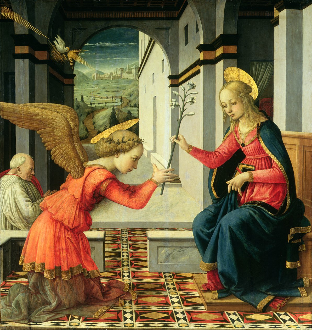 The Annunciation (detail) by Fra Filippo Lippi