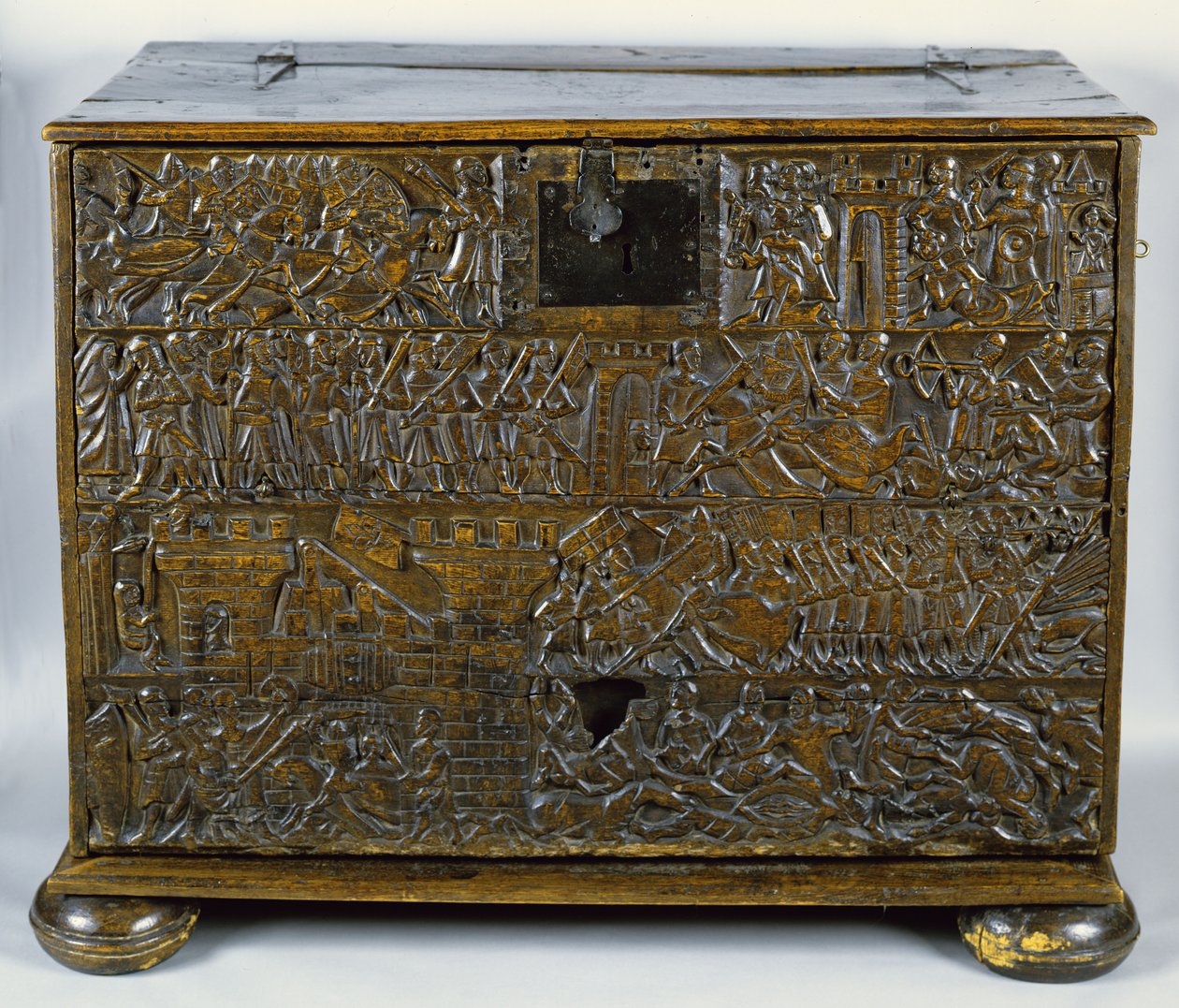 The Courtrai Chest Depicting Scenes from the Battle of the Golden Spurs ...