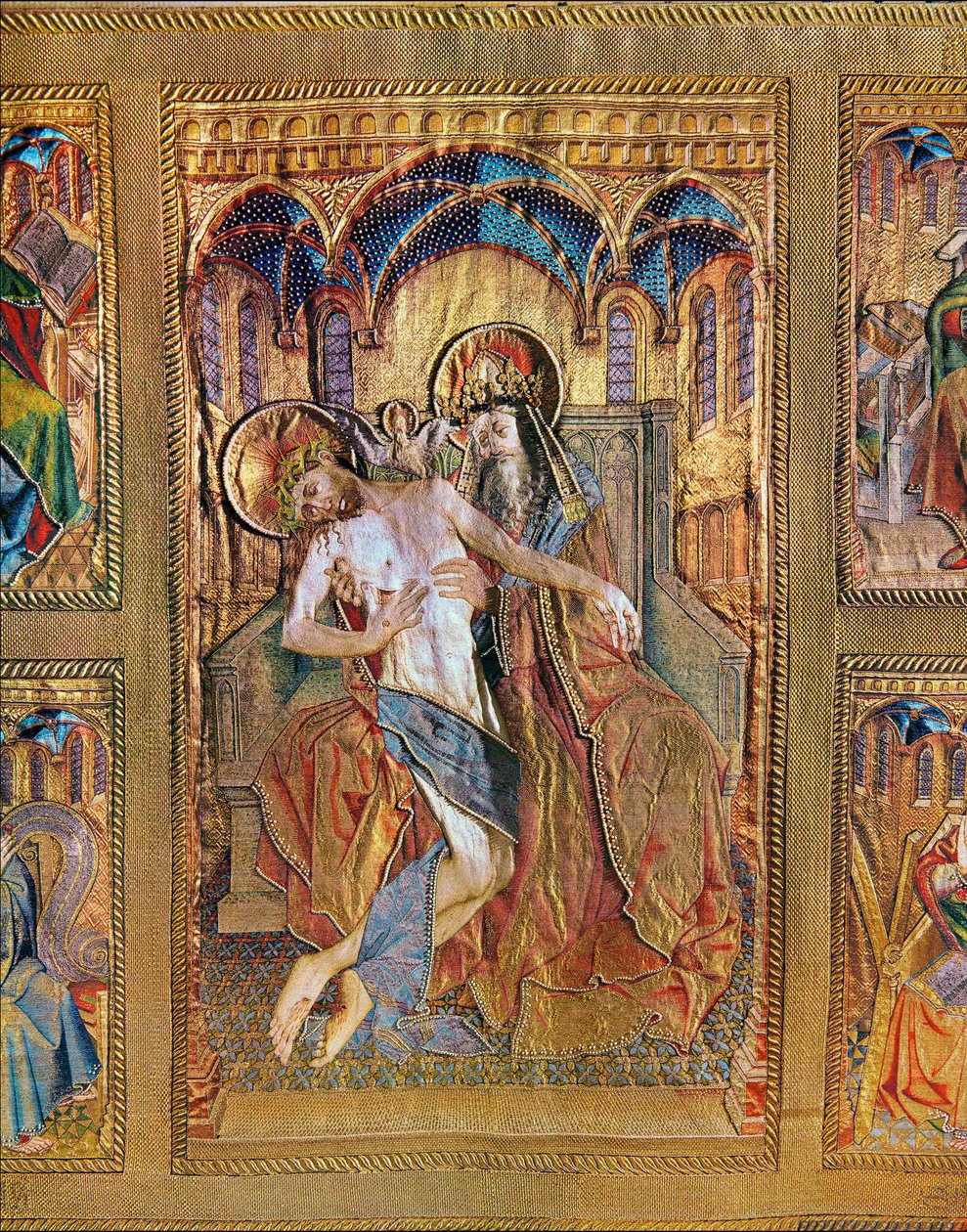 Throne of Mercy, Godfather Holding the Son on His Knees