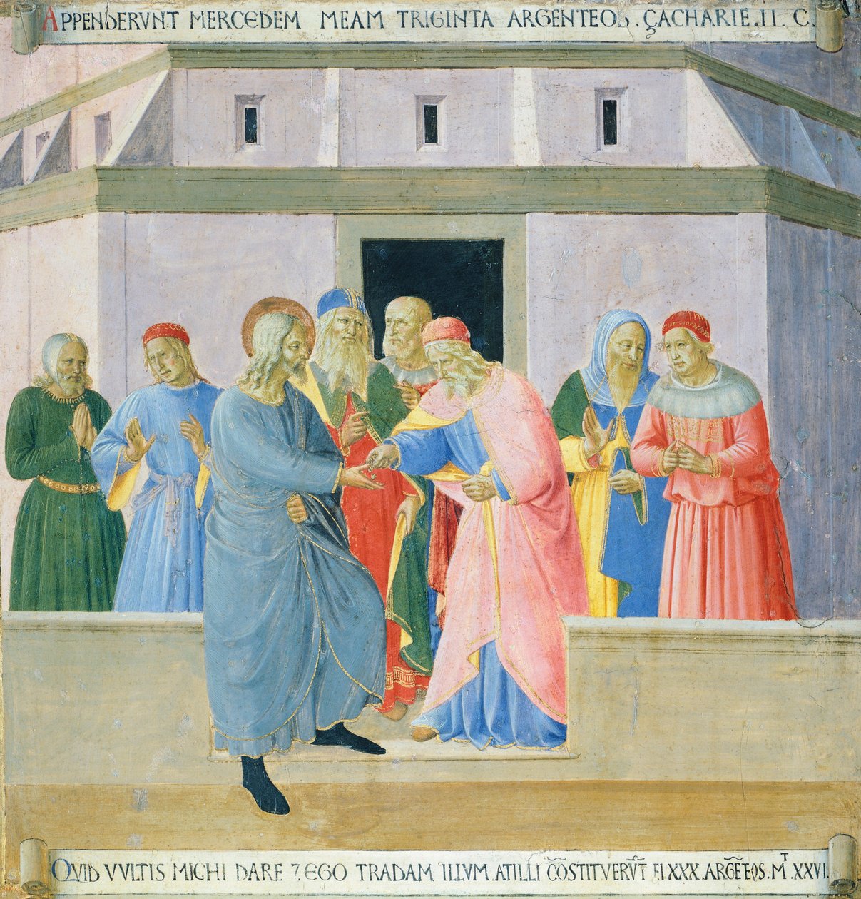 Inset depicting Judas receiving the reward