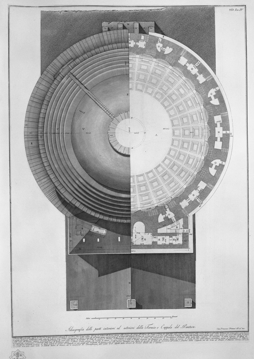 Ichnography of the Interior and Exterior Parts of the Pantheon Dome