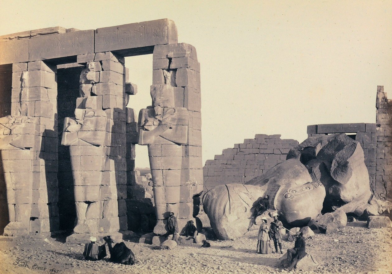 "Egypt and Palestine": detail of the Osirian pilasters of Ramesseum ...