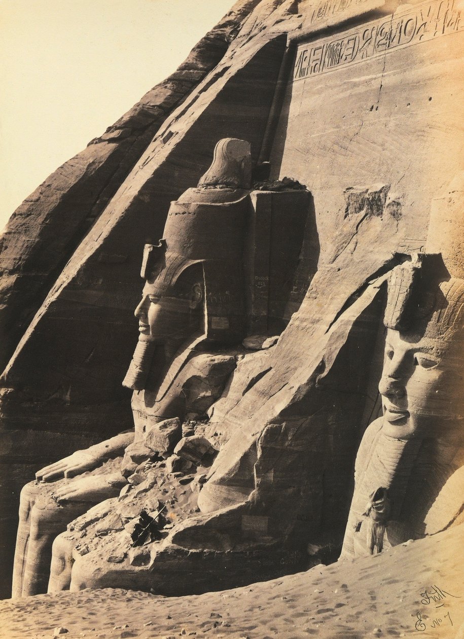 The Colossi of Ramses II on the Left Side of the Facade of the Great ...