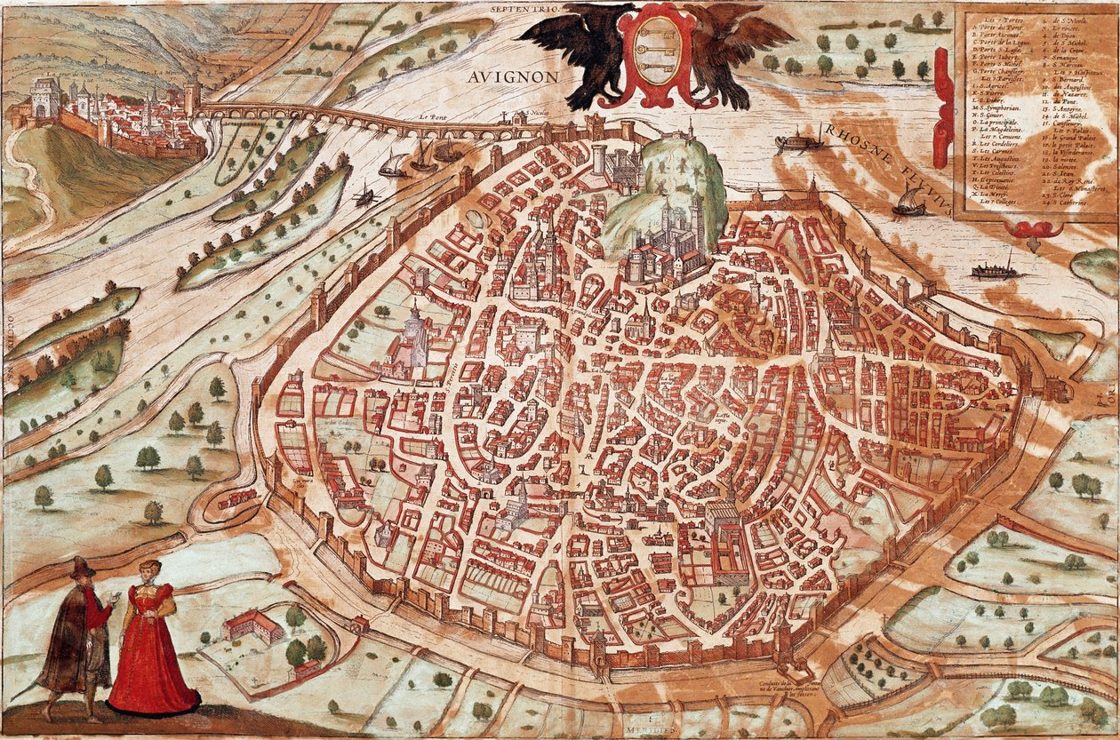 Map of Avignon by Franz Hogenberg: Buy fine art print