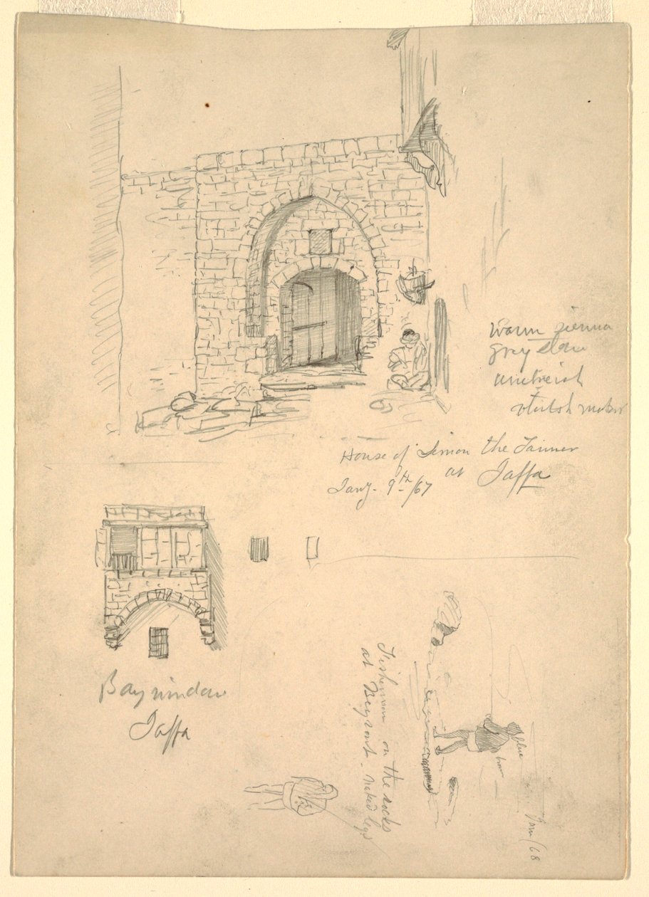 Sketches of the House of Semon the Tanner, Jaffa, Palestine [Tel-Aviv ...