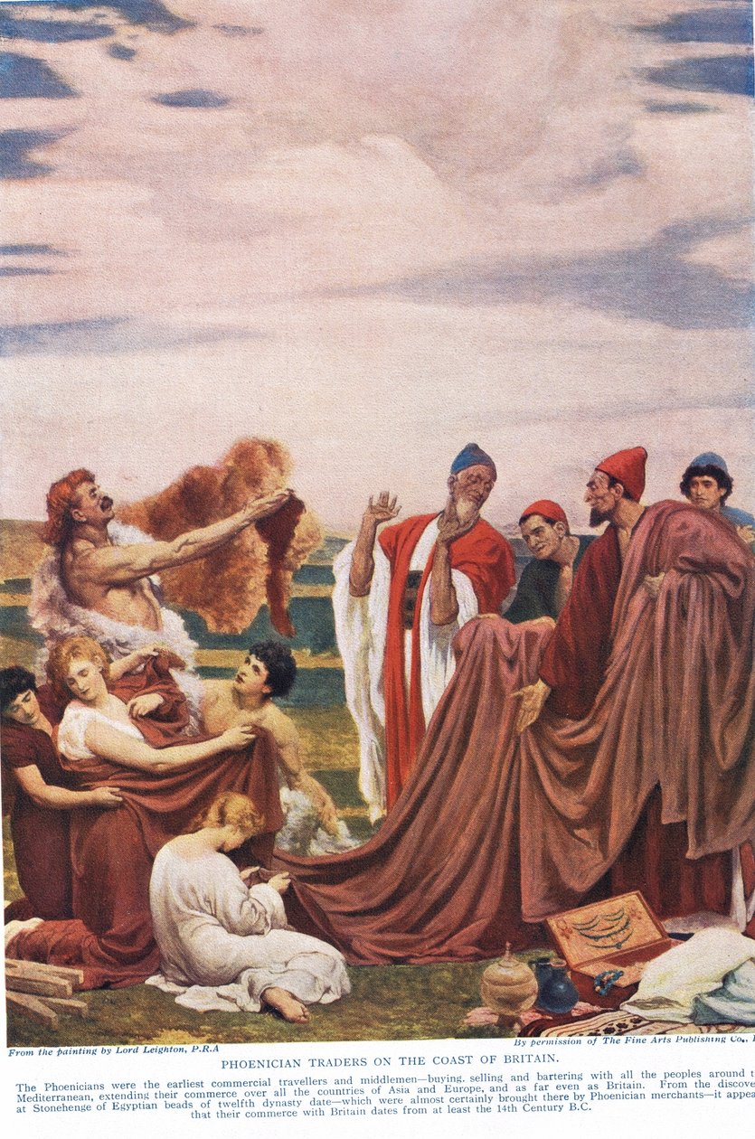 Phoenicians Trading with Early Britons, illustration from 'Hutchinson's ...