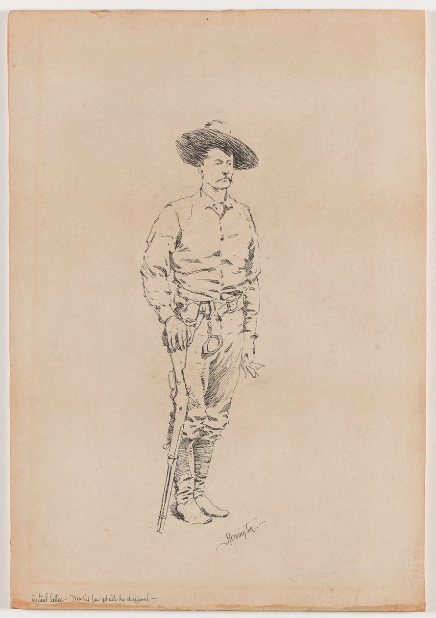 Sketch of a Texas Ranger for 'How the Law Got into the Chaparral'