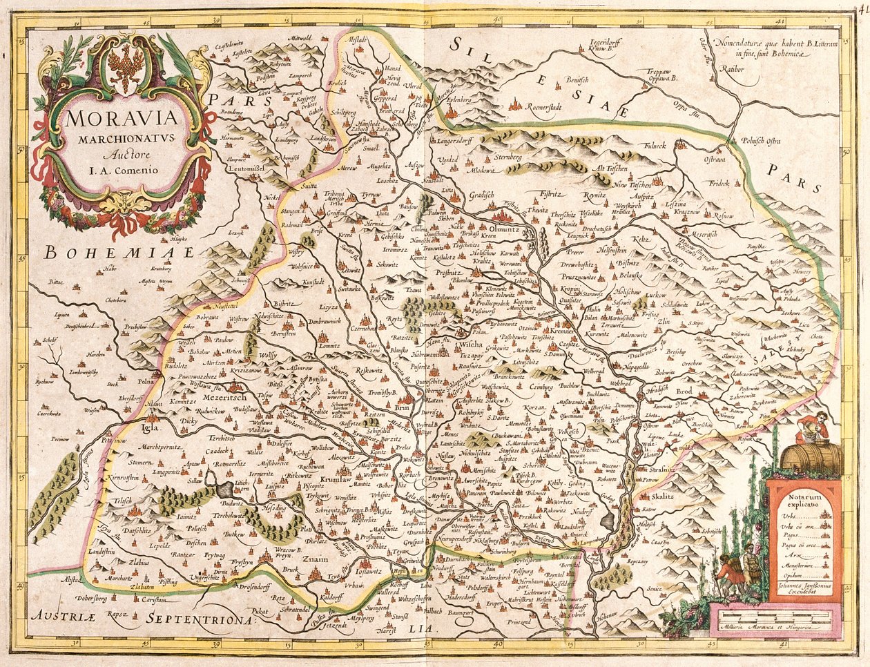 Map of Moravia (Czech Republic) by Frederick de Wit