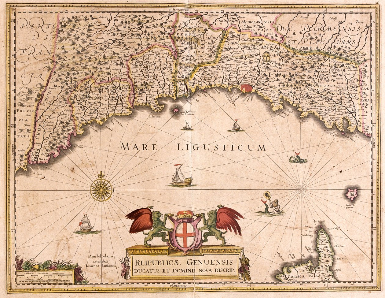 Map of the Republic of Genoa, Italy by Frederick de Wit