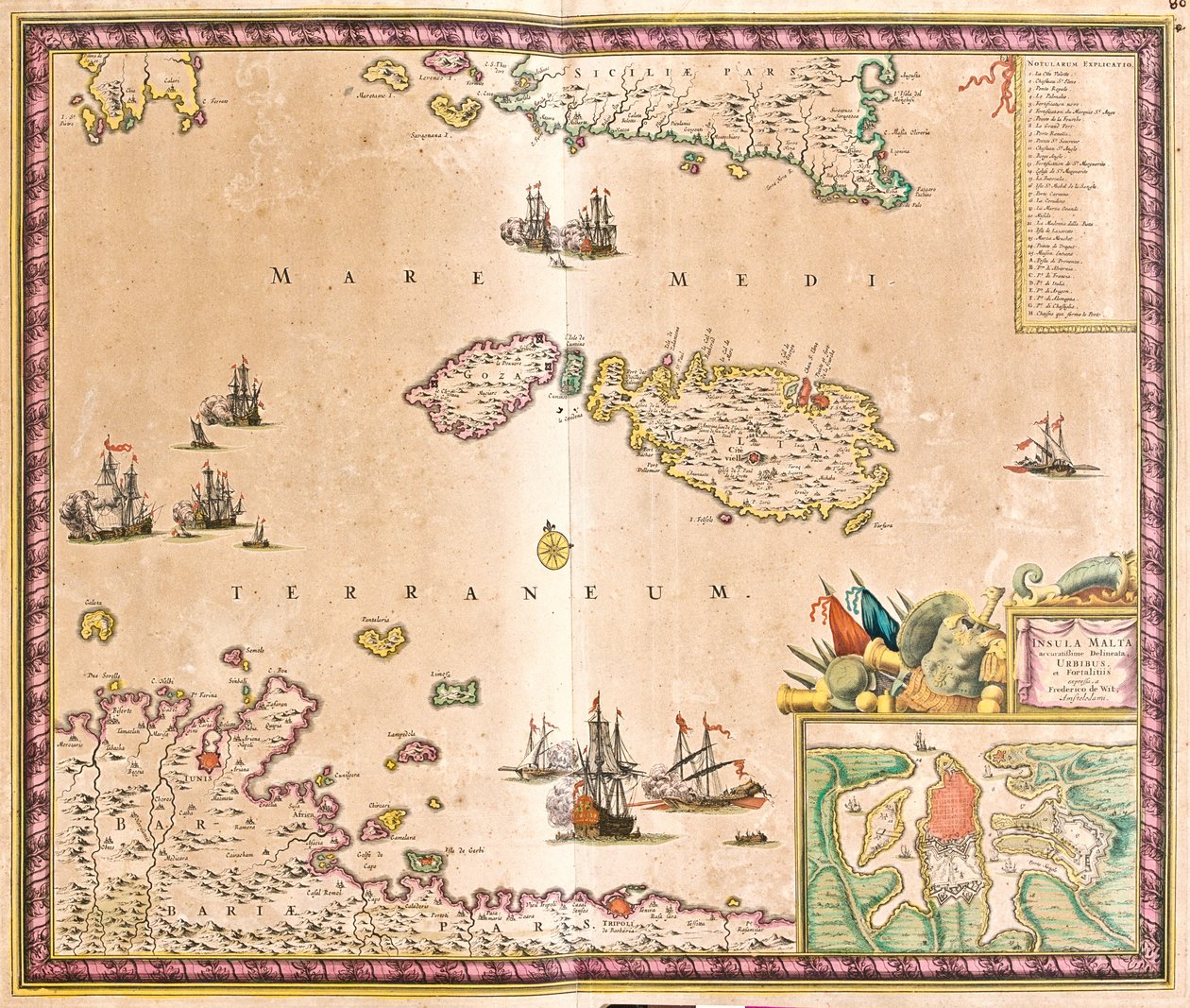 Map of the island of Malta by Frederick de Wit