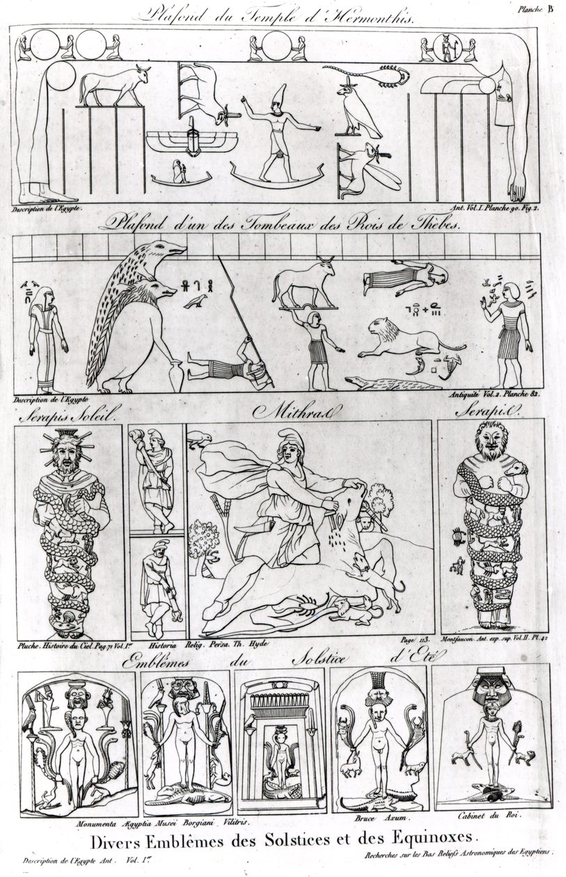 Ancient Egyptian and Persian religious and astronomical illustrations ...