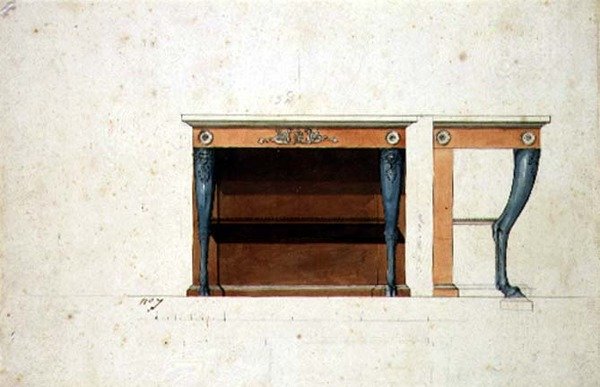 Design for a Directoire console table by French School