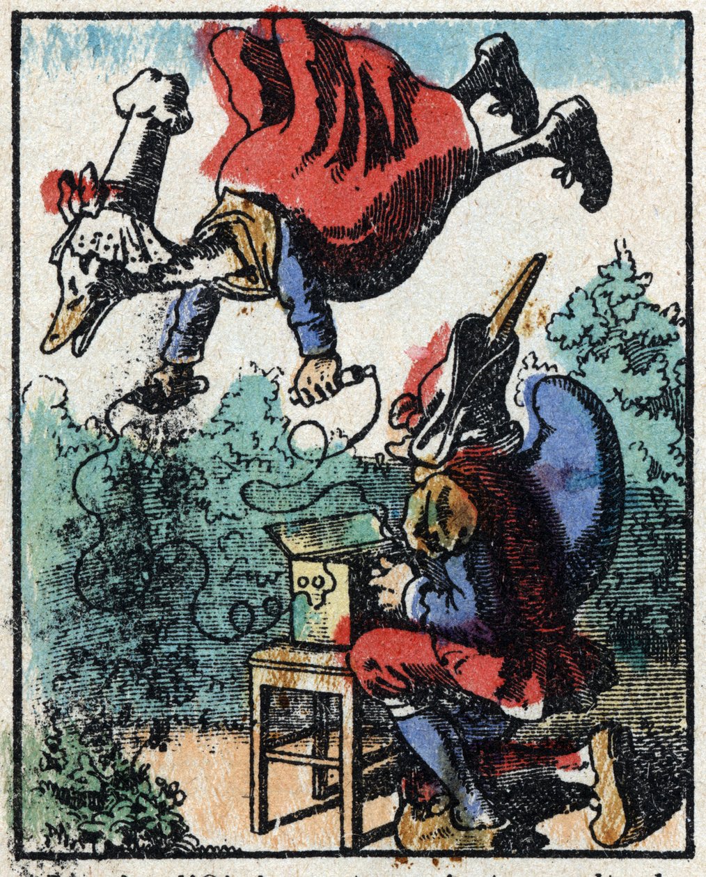 History of Dr. Pulcinella. Wood engraving of Imaging Pellerin - Epinal, late 19th century