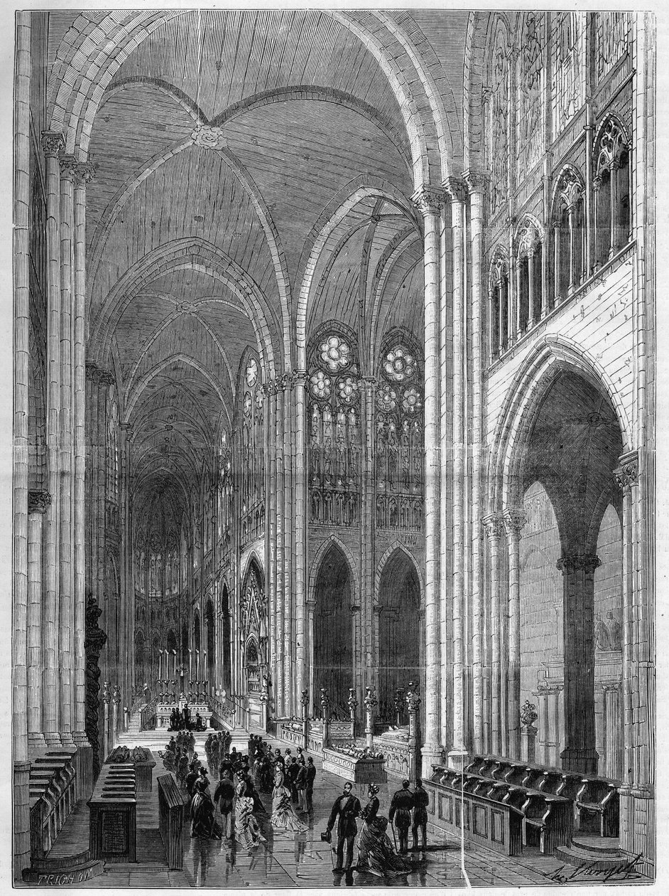 Interior of the Basilica Saint Denis (Saint Denis) restored after the ...