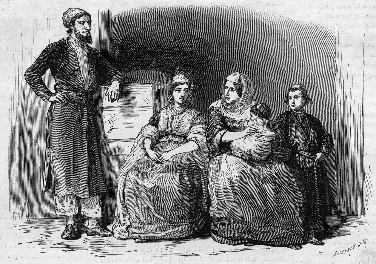 Jewish population of Tetouan in Morocco: members of a Jewish family