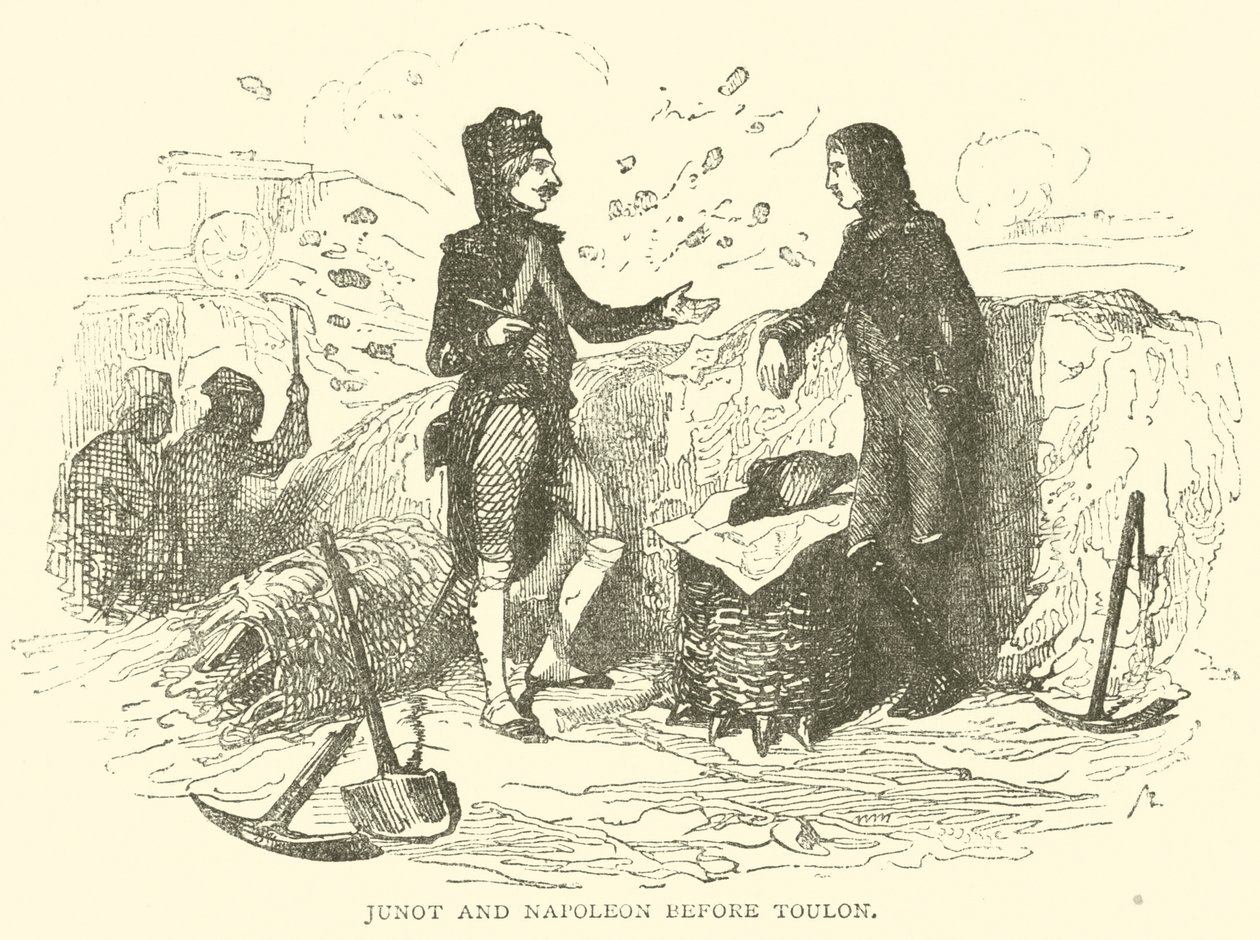 Junot and Napoleon before Toulon by French School