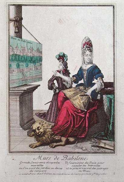 Lady Showing a Picture of Semiramis and the Hanging Gardens of Babylon