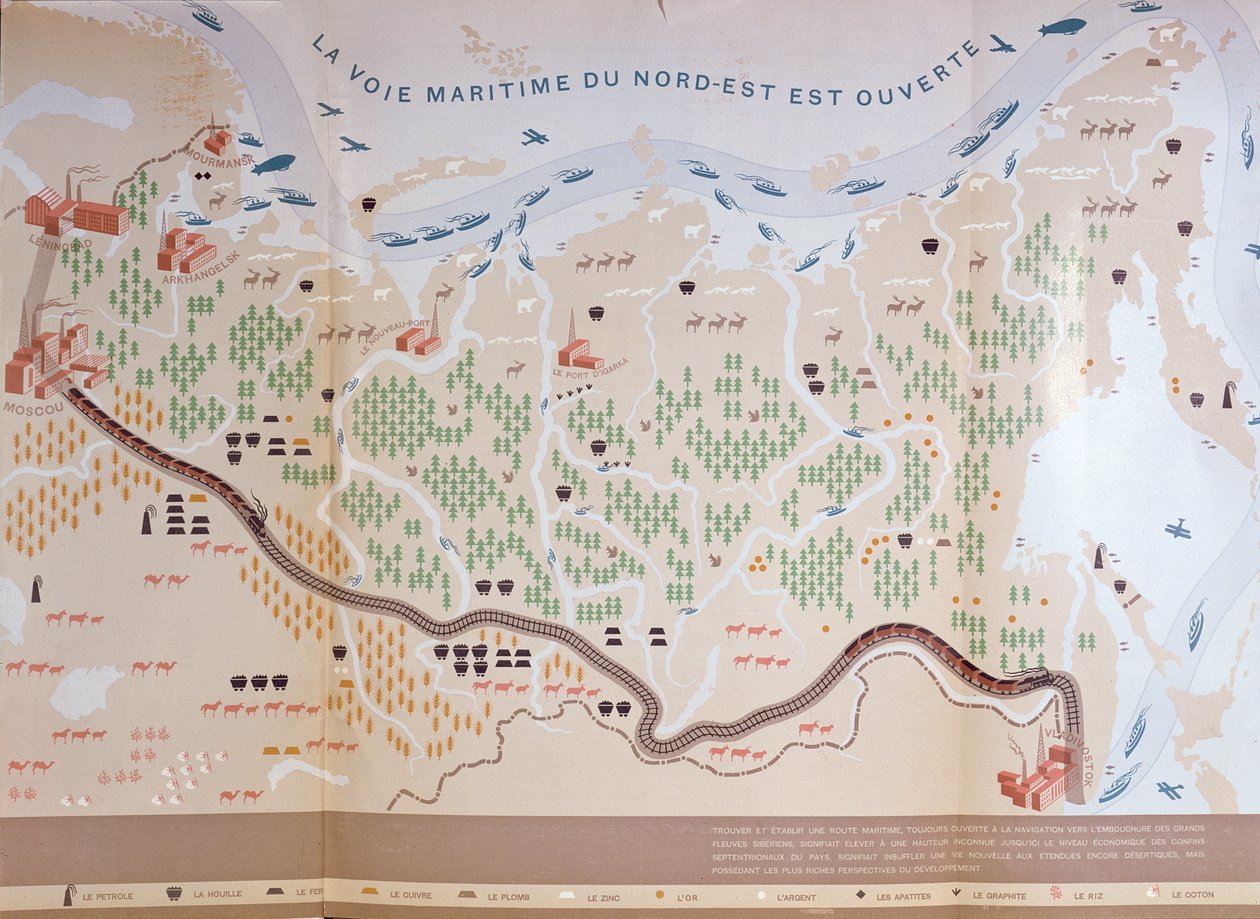 Map of Siberia Showing the Immense Natural Resources of the Area and ...