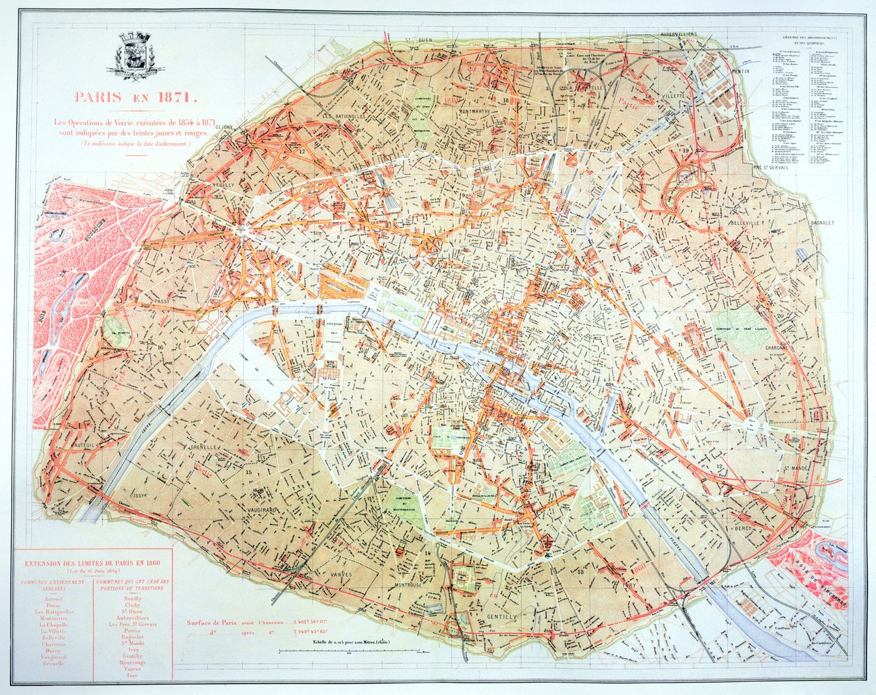 Map Showing the Extent of Work During the Haussmann Period of ...