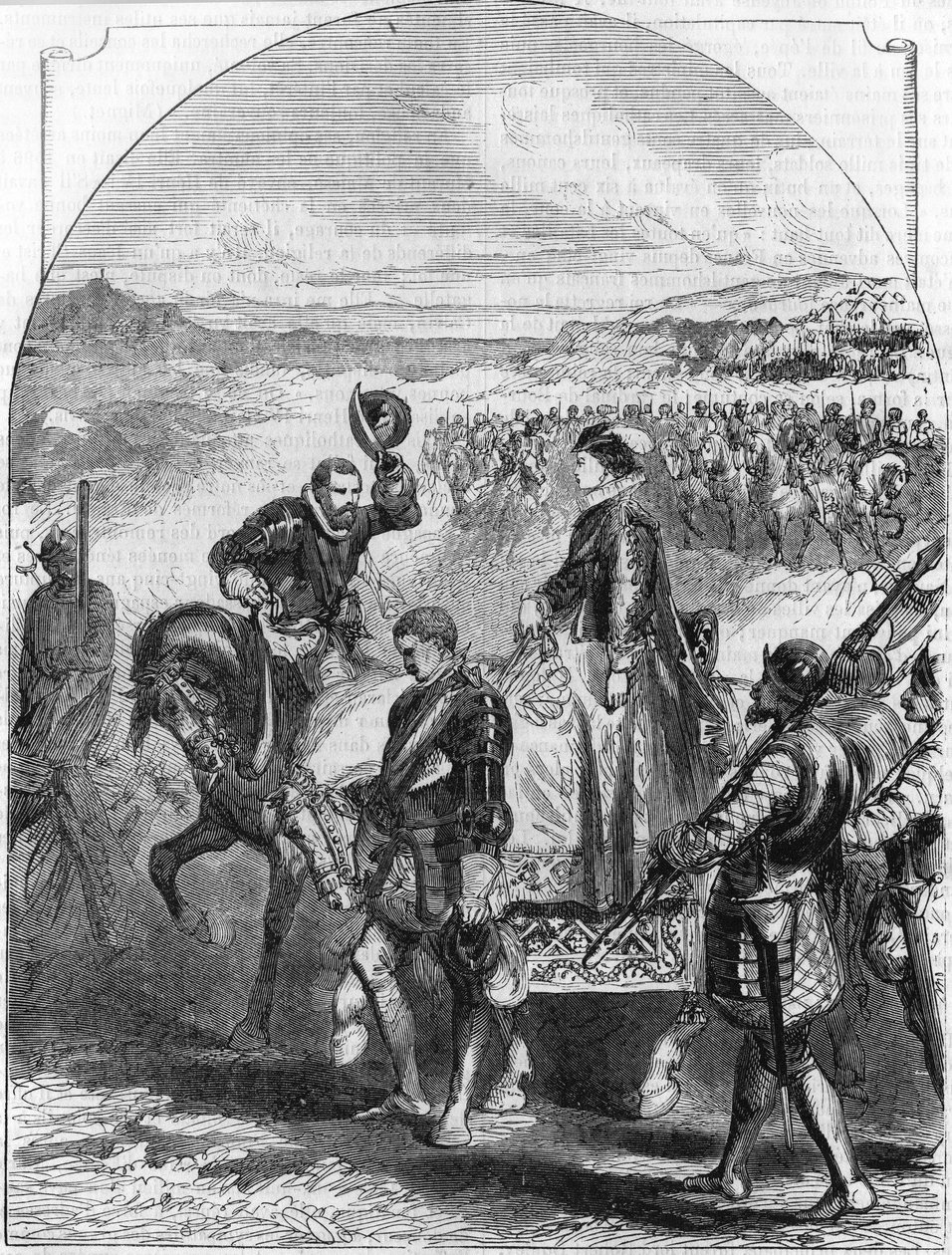 Marie Stuart indulging in Elizabeth I of England. In 'Histoire ...