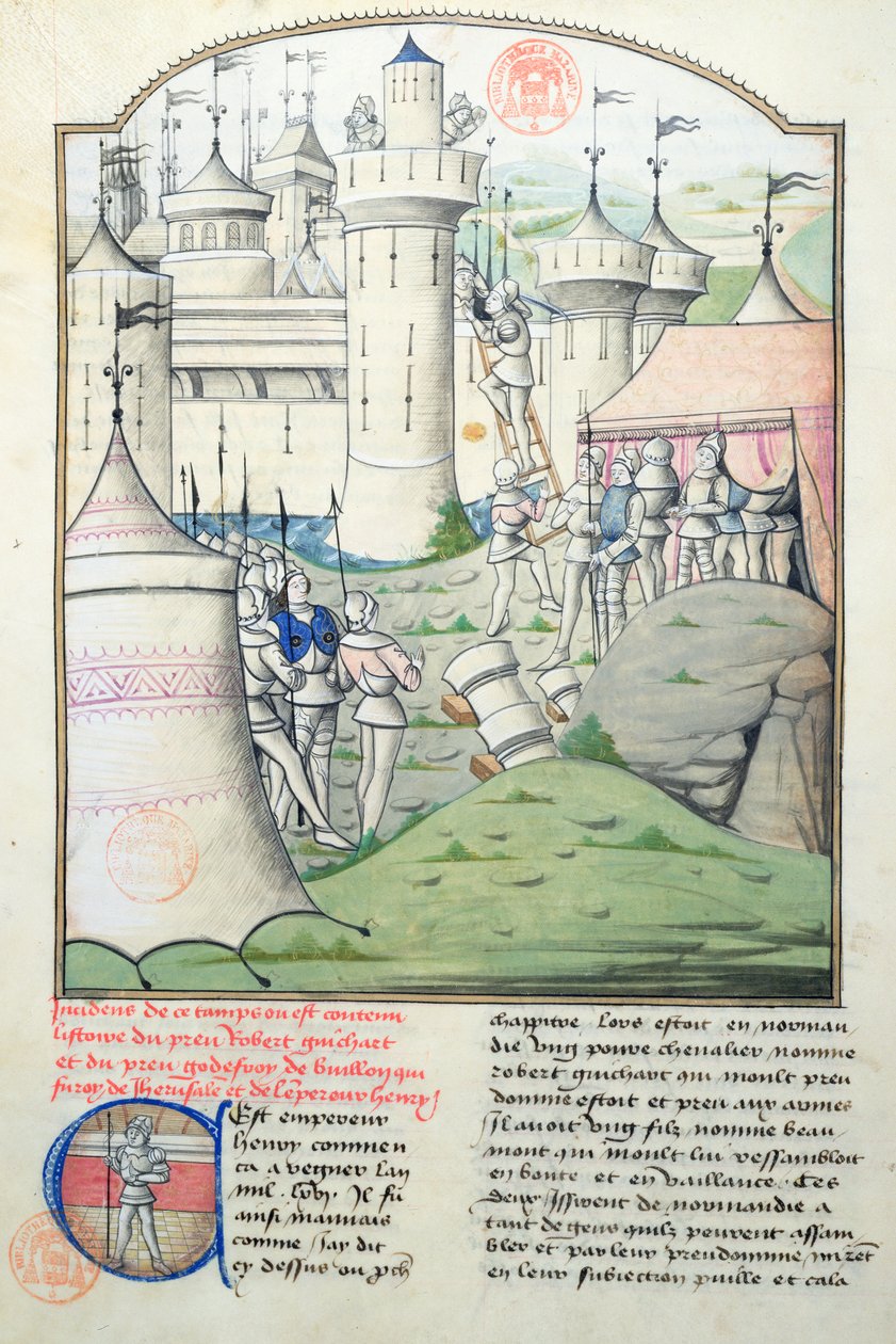 Capture of Jerusalem in 1099 by Godfrey de Bouillon and the Crusaders ...