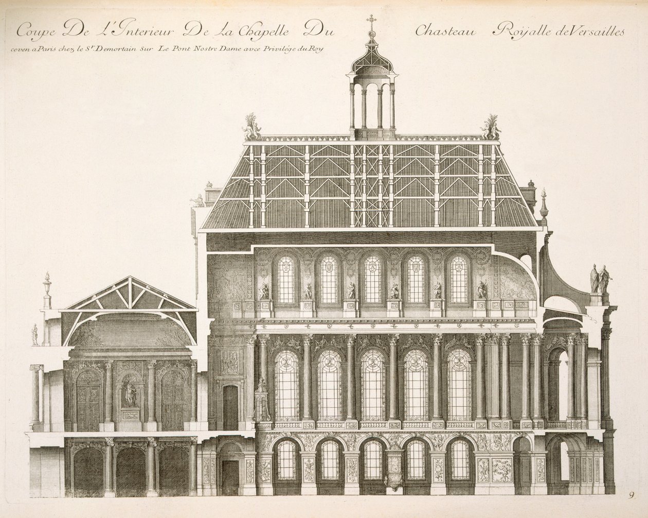 Palais du Louvre: the Royal Chapel, section by French School