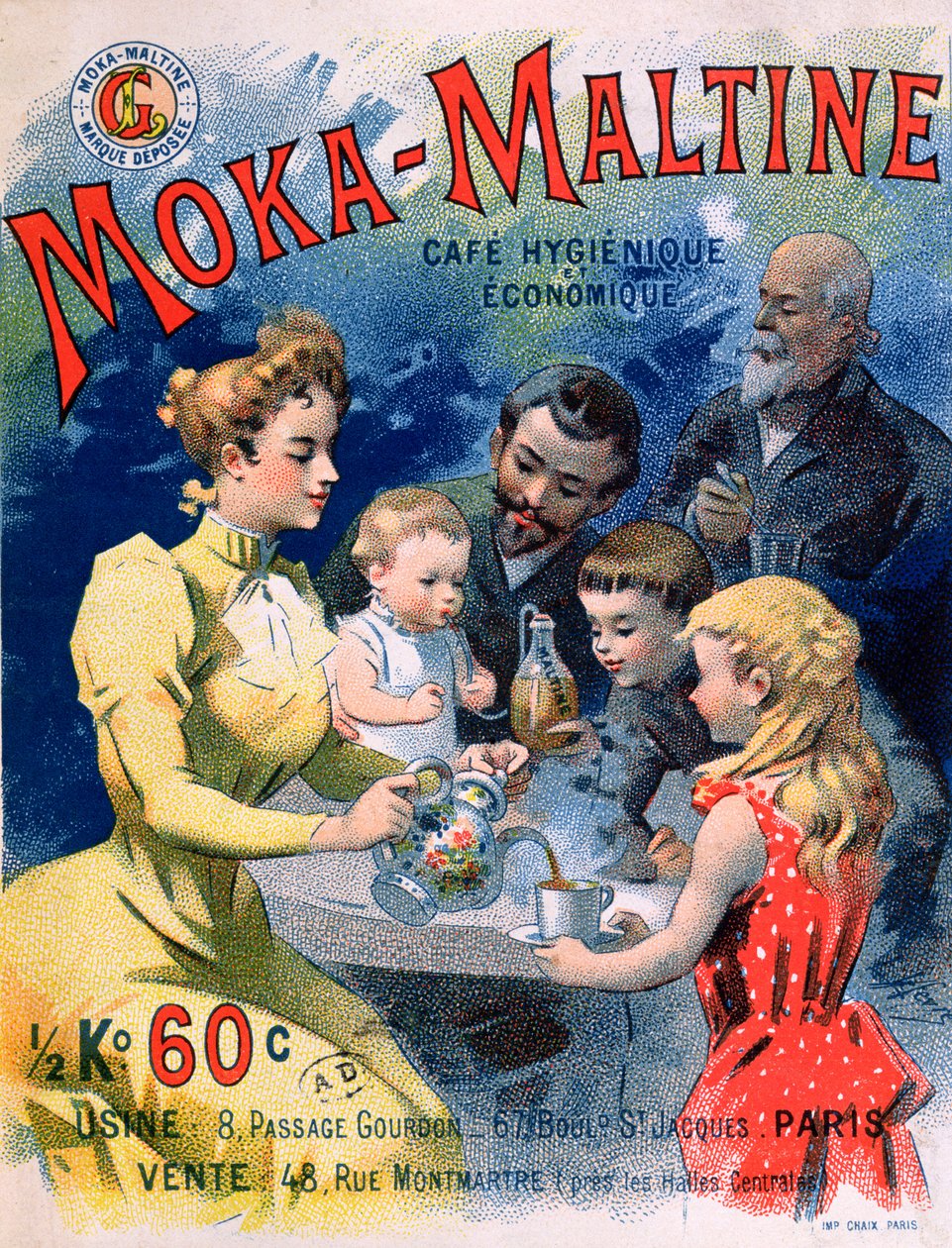 Poster advertising Moka-Maltine coffee, c.1900