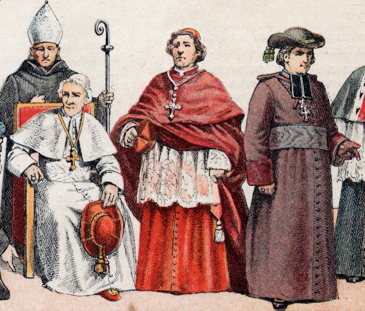 Religious costumes: bishop with mitre and crosier, Pope Leo XIII ...